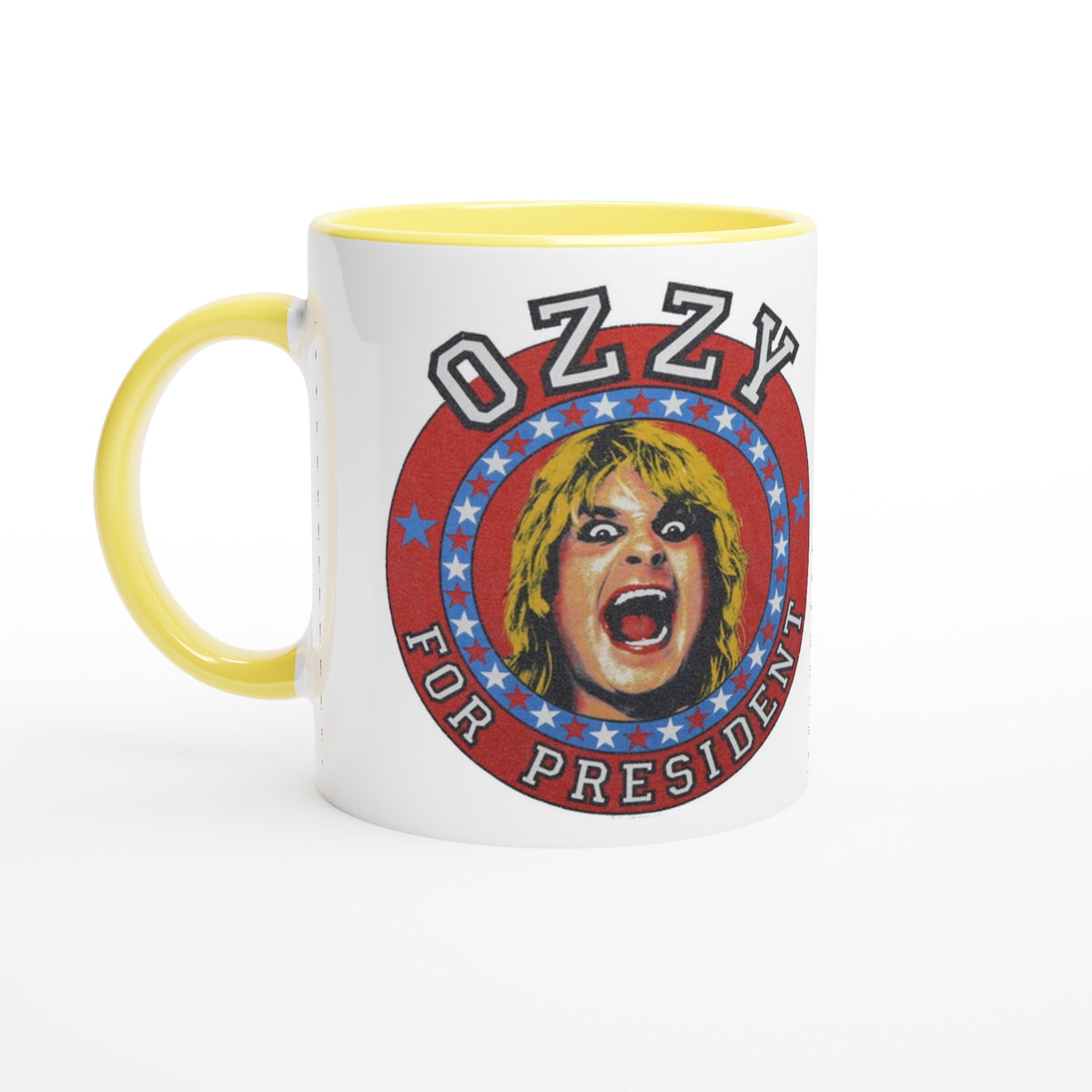 Ozzy For President 11oz Ceramic Mug with Color Inside – WHOLE LOTTA ROCK