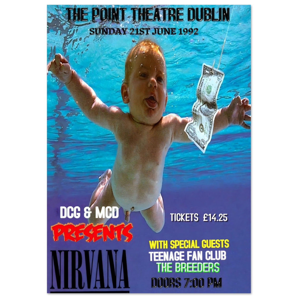 Nirvana Point Theatre Dublin 1992 Classic Semi-Glossy Paper Poster ...
