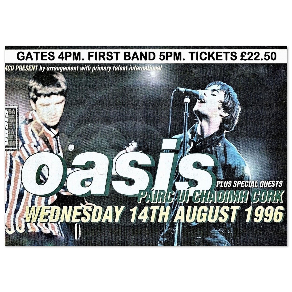 OASIS Cork Ireland 1996 Concert Poster – Classic Semi-Gloss Finish ...