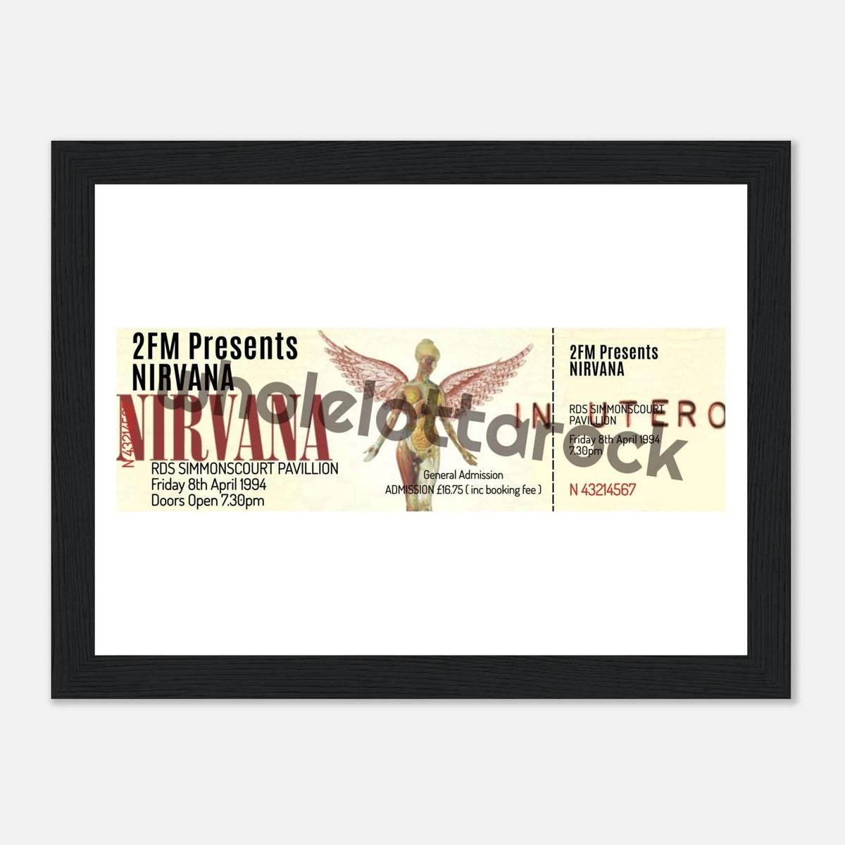 Nirvana Concert Ticket Poster – Framed Tribute to Dublin 1994 Gig ...