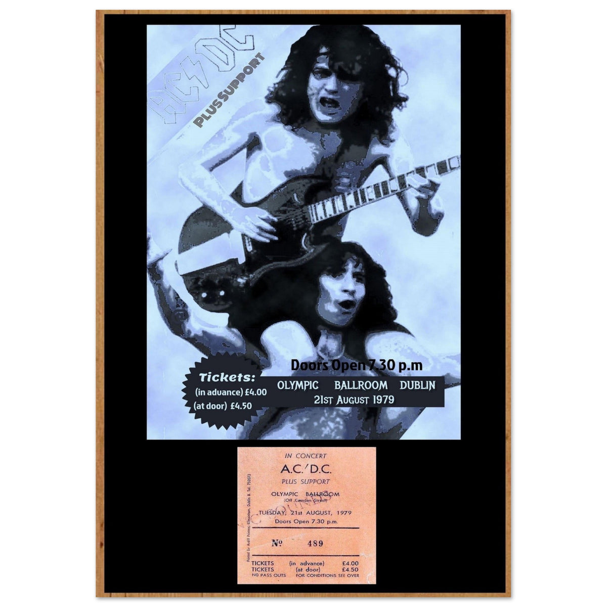 AC/DC Olympic Ballroom Dublin 1979 plus ticket Classic Semi-Glossy Pap ...