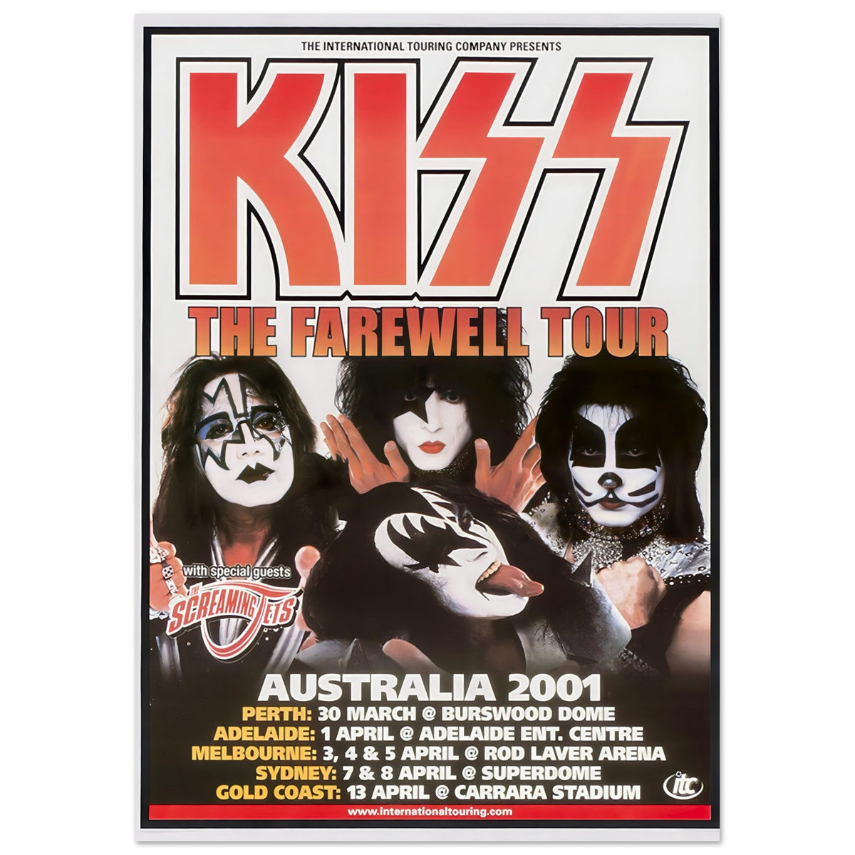 Kiss The Farewell Tour Australia 2001 Classic Semi-Glossy Paper Poster ...