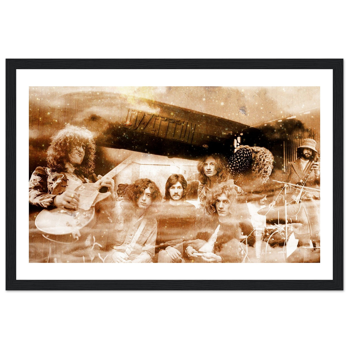 Led Zeppelin Wall Art Classic Semi-Glossy Paper Wooden Framed Poster ...