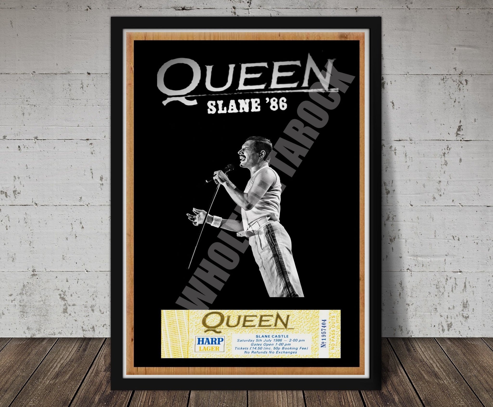Queen Vintage Concert Poster Slane Castle Ireland 1986 + Ticket Reprod ...
