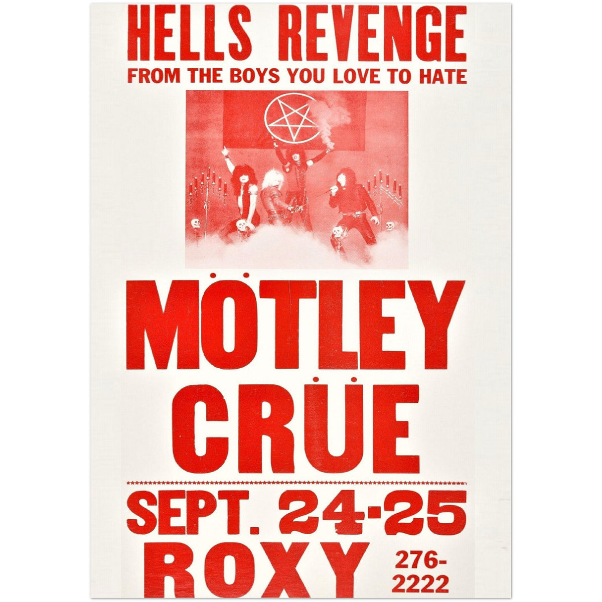 Motley Crue The Roxy 1982 Classic Semi-Glossy Paper Poster – WHOLE ...