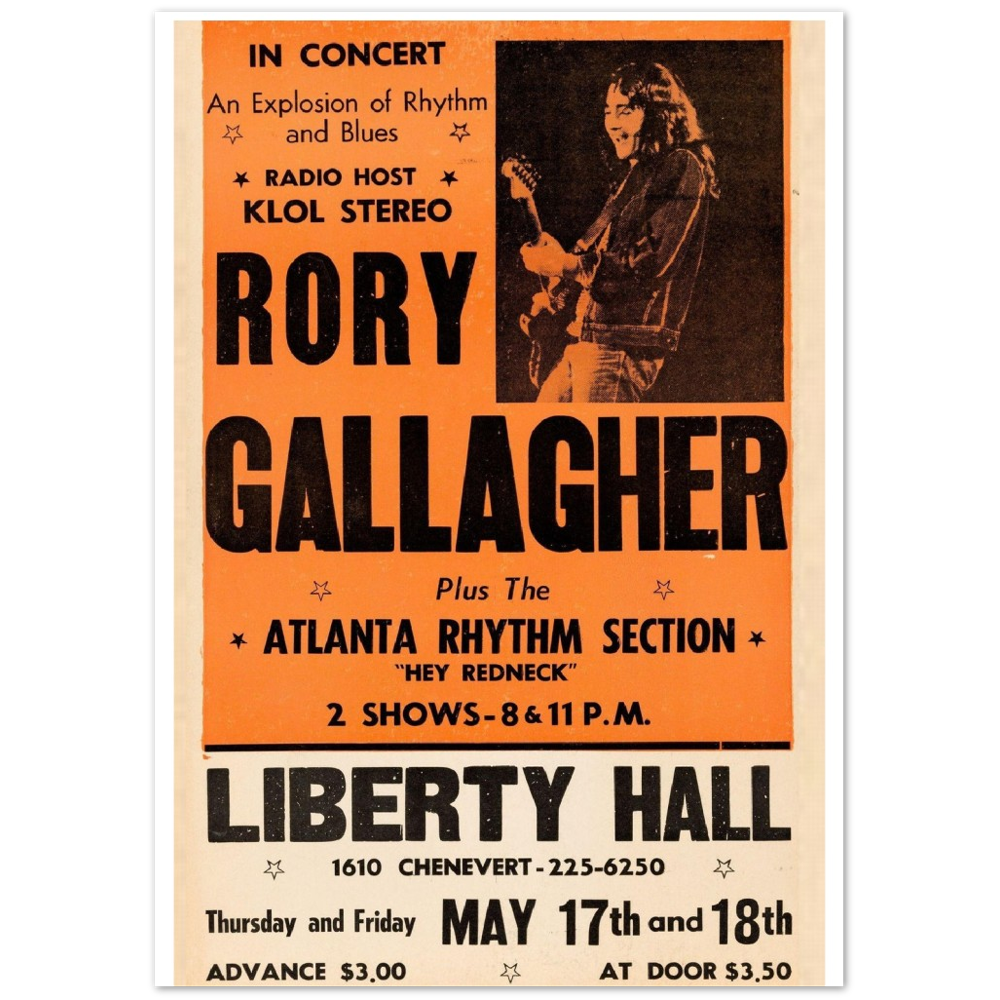 Rory Gallagher Liberty Hall 1971 Classic Semi-Glossy Paper Poster ...